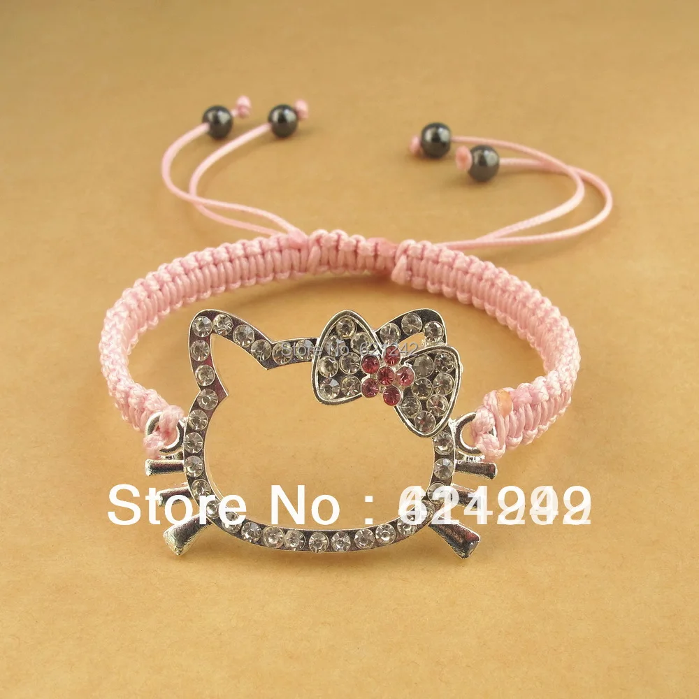 Free Shipping HOT Hello Kitty Shambala Bracelet 2014 Fashion Happy Girl ...