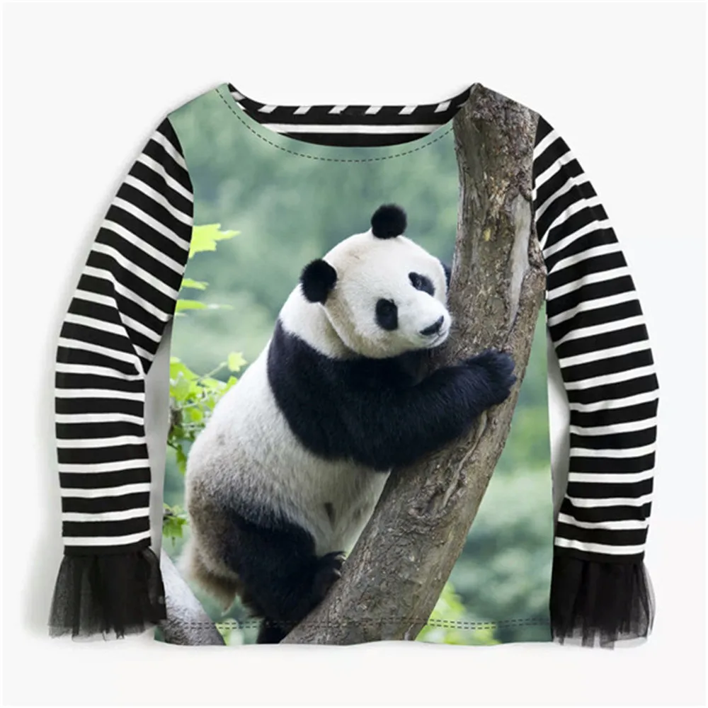 nice Baby Kids Panda Printed long Sleeve Tops Children Cute Spring ...