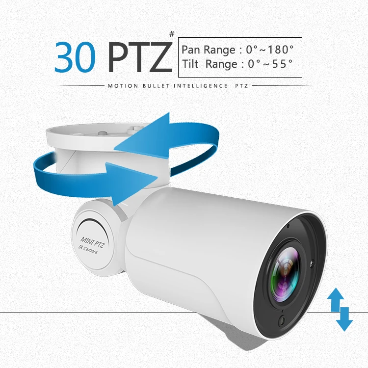 waterproof IP66 small Pan tilt zoom bullet camera h.264 H.265 onvif P2P PTZ CCTV Camera IR Night ...