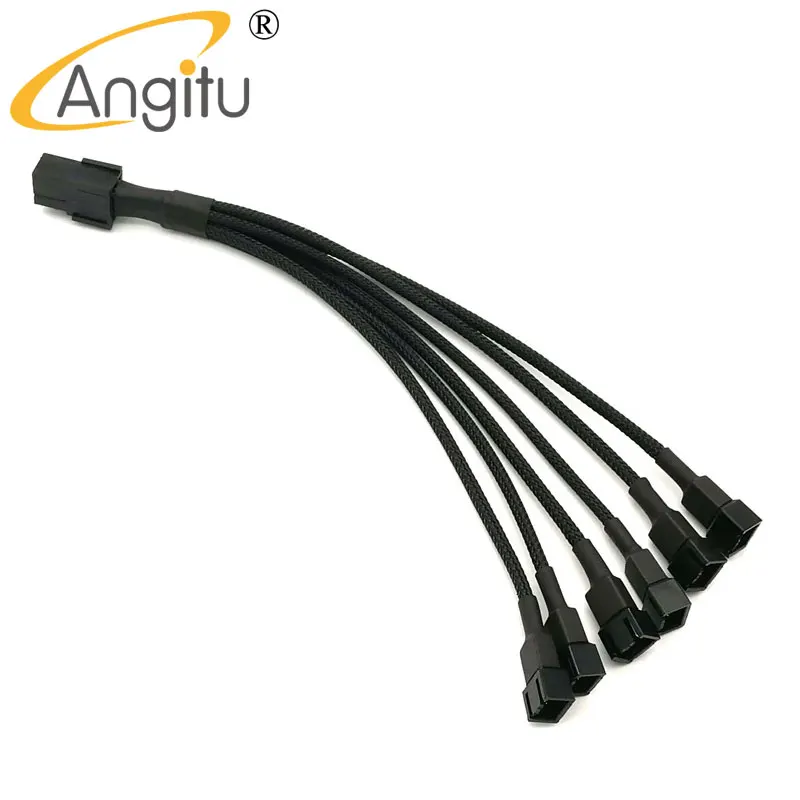 Angitu Pci-e 6pin Female To 6x 3pin 4pin Fan Splitter Cable - Pc ...