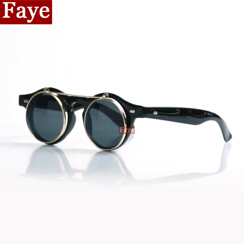 2016 New Fashion Vintage round Steampunk sun glasses Male Women double ...