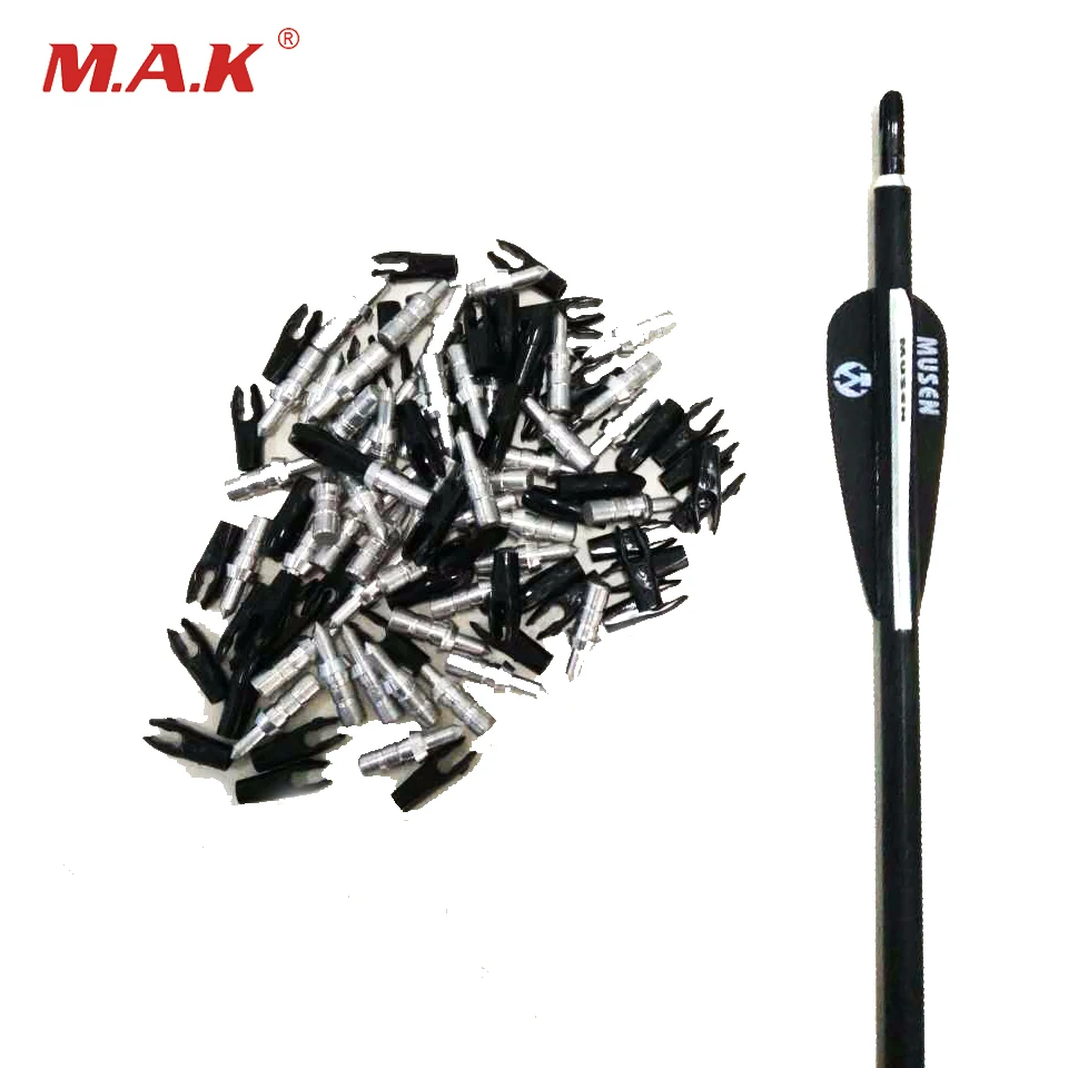 50 teile/los Kunststoff Pfeil PinNock + Aluminium Pfeil Nocke Pin fit ...