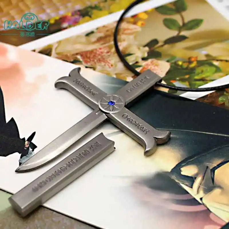 Halder Animation One Piece Necklace Dracula Mihawk Cross Knife Necklace ...