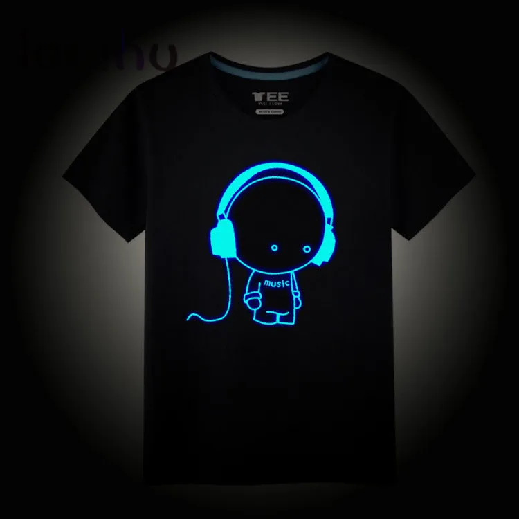 Boys T Shirt Summer Cotton Luminous T-shirt For Children Clothing ...