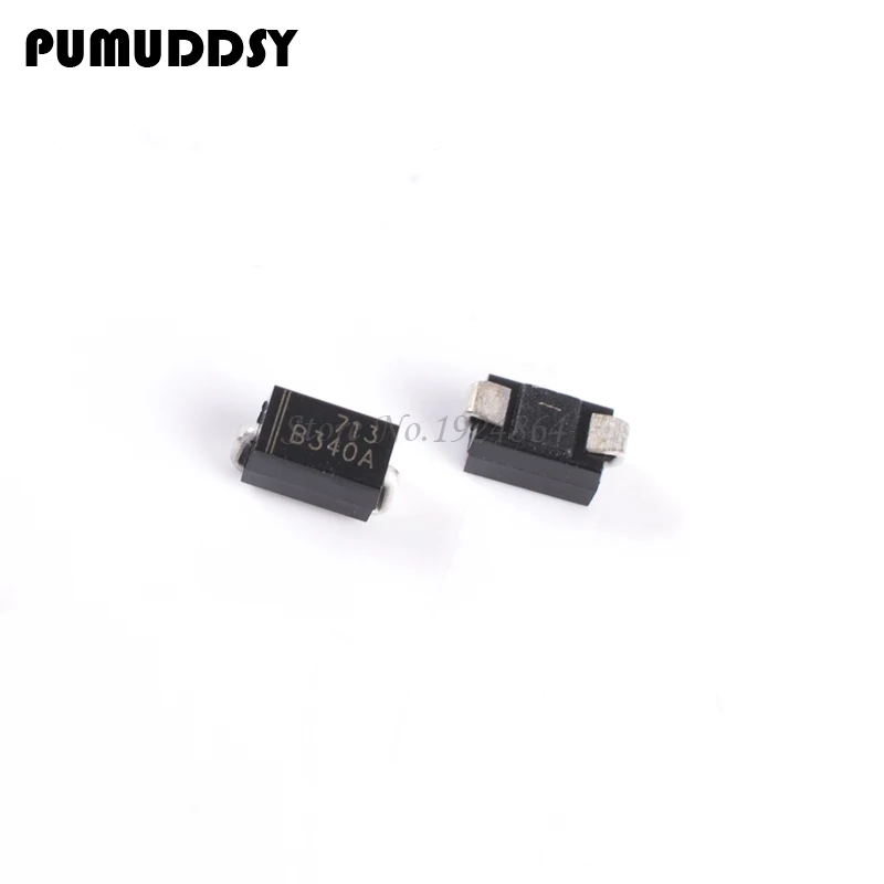 50 unids/lote B340A 3.0A B340 montaje superficial SCHOTTKY barrera ...