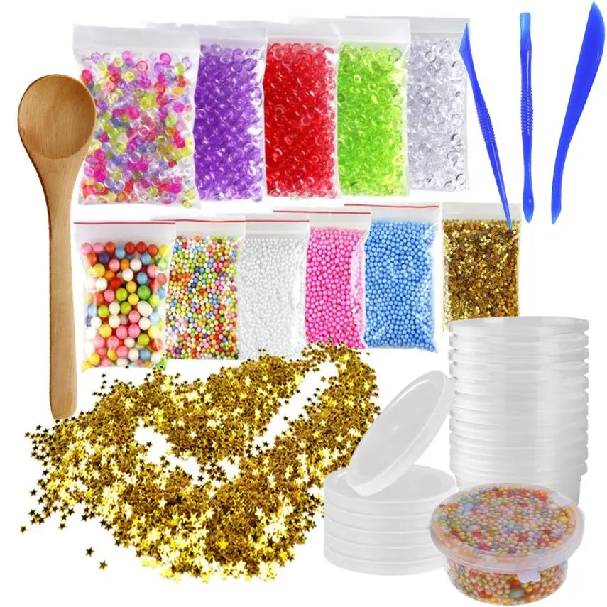 Fluffy Slime Soft Slime Colorful Styrofoam Foam Balls Slime Tool Fruit ...