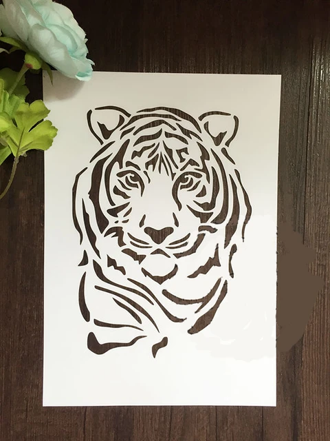 Tiger Face Stencil