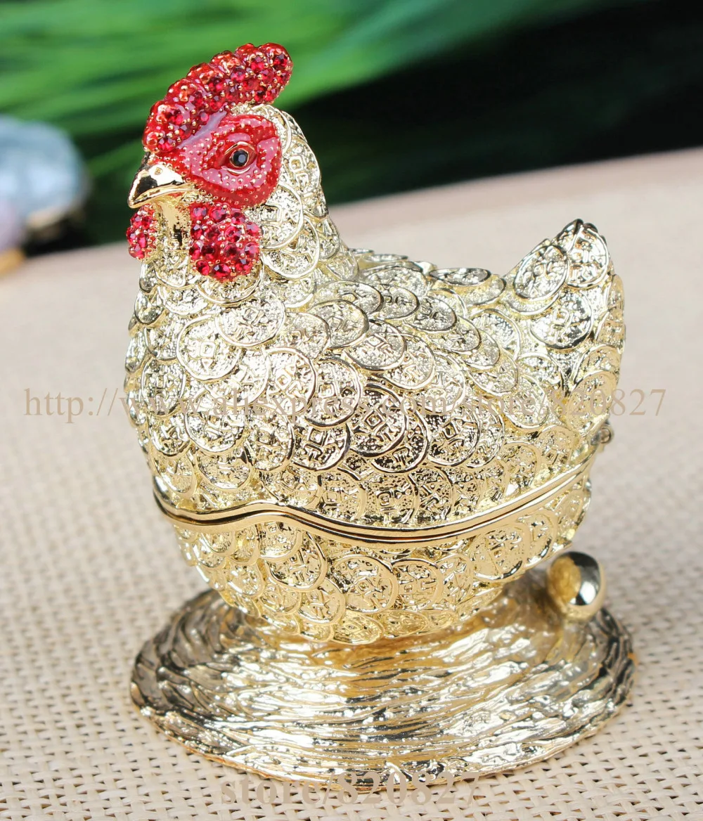 Good Luck And Godd Fortune Bring Rooster Chicken Statue Trinket Jewelry ...