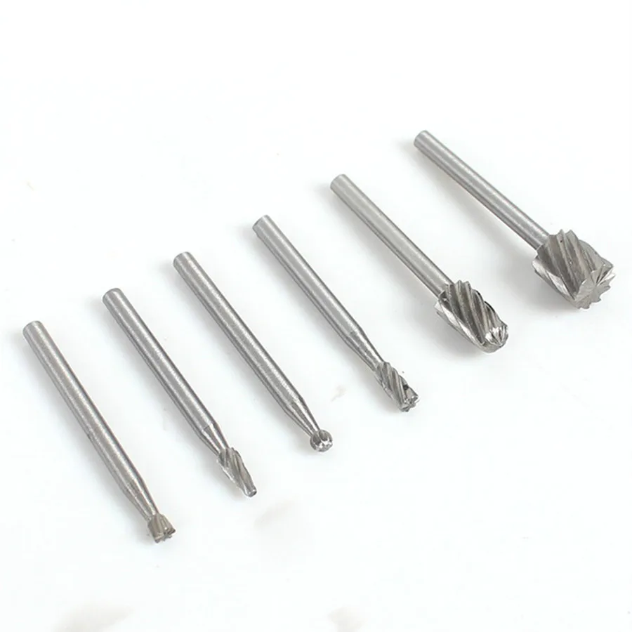 6Pcs HSS Routing Router Bits Burr Rotary Tools Suit Dremel & Rotary ...