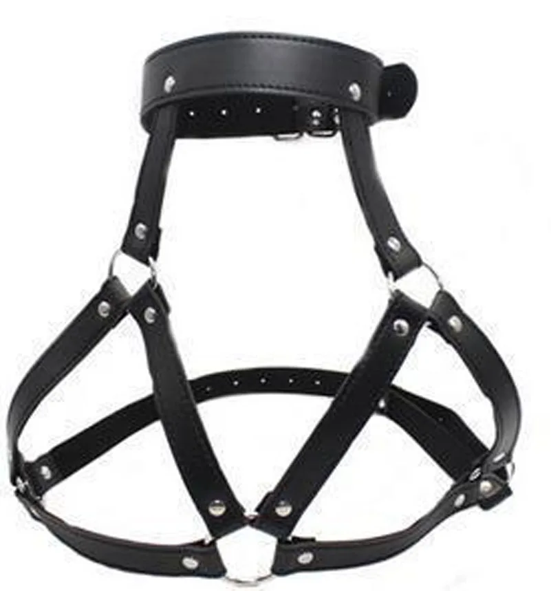 Leather Chastity Bra Temptress Bdsm Bondage Chained Collar Sex Toys For ...