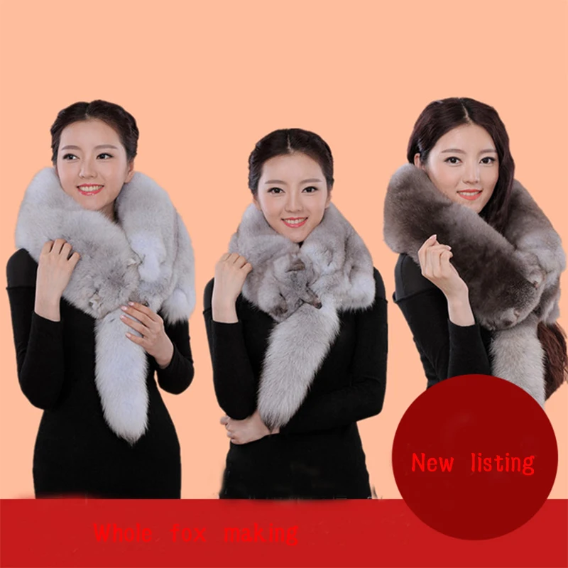 The whole fox fur scarf scarf leather men and women fox fur scarf whole ...