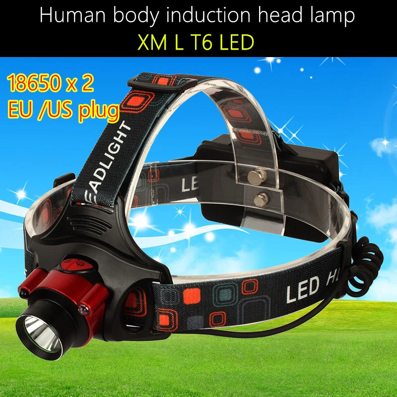 2016 NEW Human body induction head lamp 3 speed CREE XM L T6 LED ...