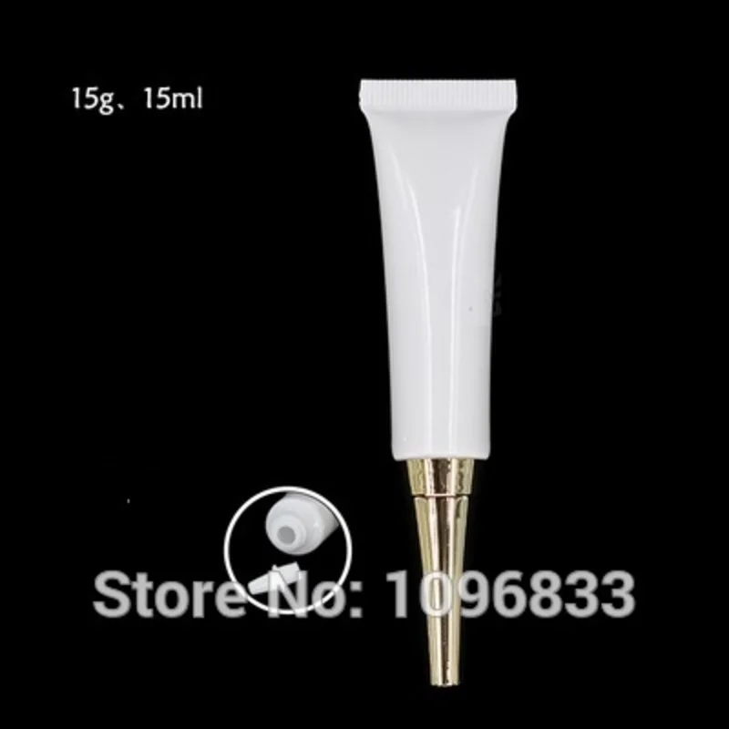 15G 15ML White Soft Tube with Golden Pointed Cap, Medical or Cosmetic ...