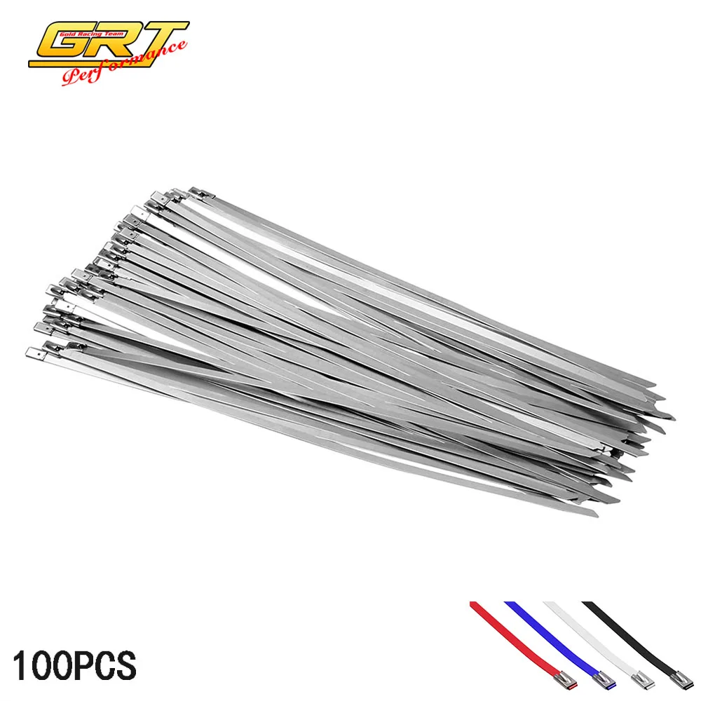 GRT High Quality 100PCS 4.6mmx300mm Self Locking Stainless Steel Zip ...