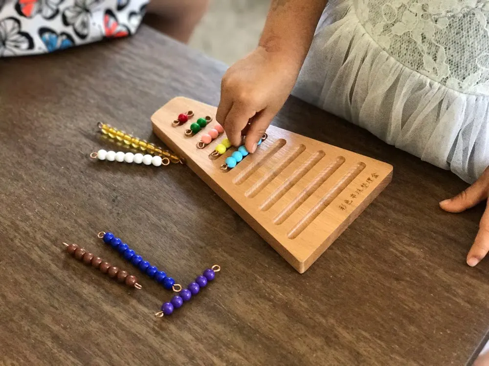 Genuine Montessori Math Manipulatives Kindergarten Color Beads And ...