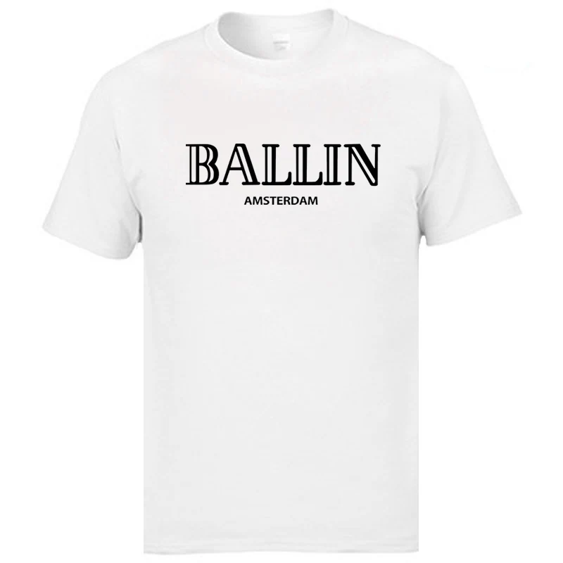 New Summer Fashion Men's Clothing O Neck Ballin Amsterdam Graphic ...