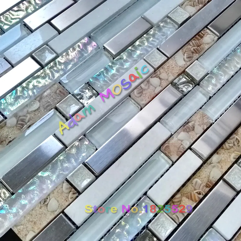 Glass seashell tile kitchen backsplash iridescent white mosaic tiles ...
