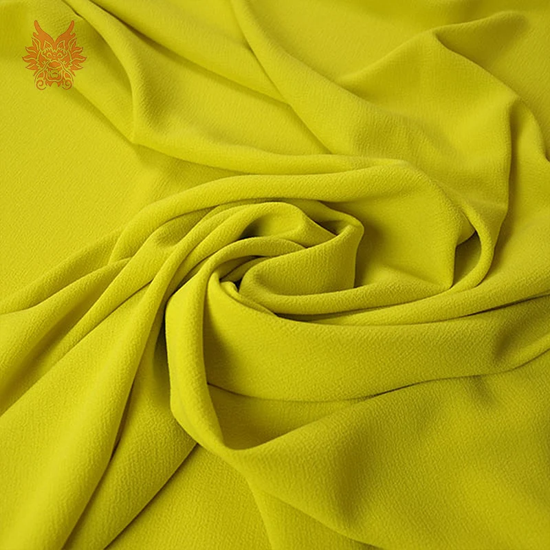 Free shipping high grade Polyester Spandex yellow fabric for dress ...
