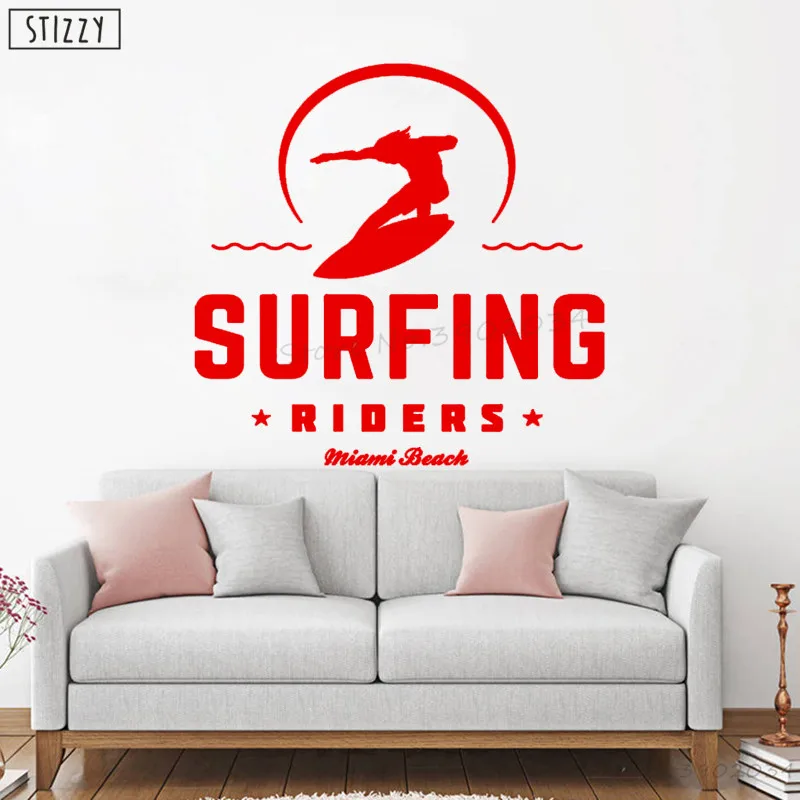 STIZZY Wall Decal Surfing Vinyl Wall Stickers Beach Sport Summer ...