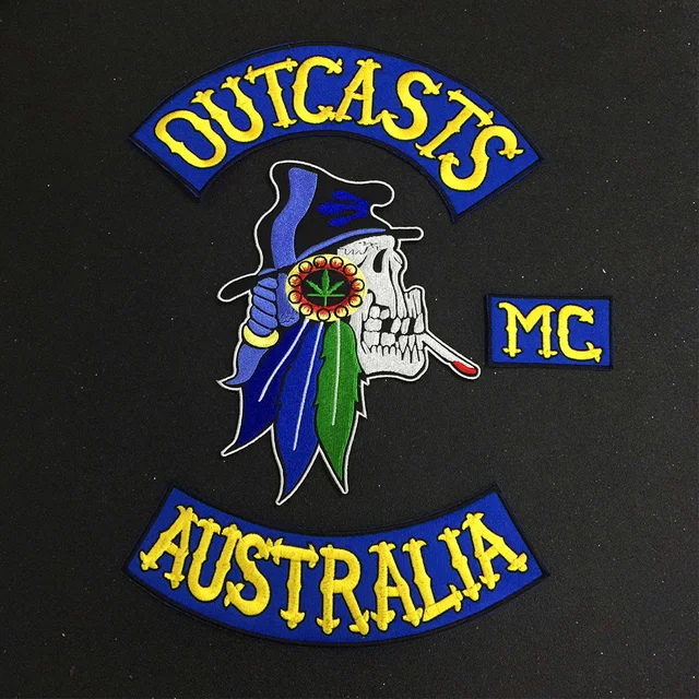 AUSTRALIA OUTCASTS MC Patch for Jacket backing, punk motorcycle ...