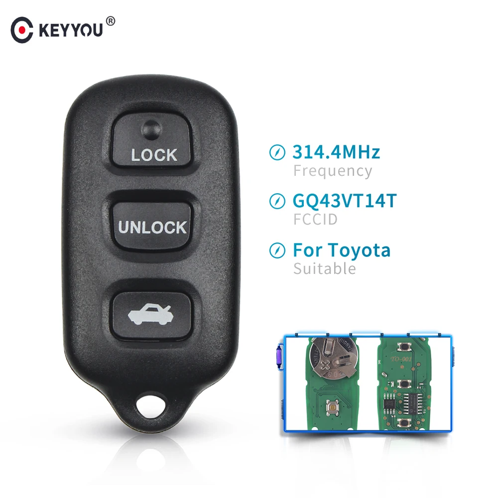 KEYYOU 3 + 1 ปุ่มปุ่มสมาร์ทรีโมท Keyless Key Car Key สำหรับ Toyota 4 ...