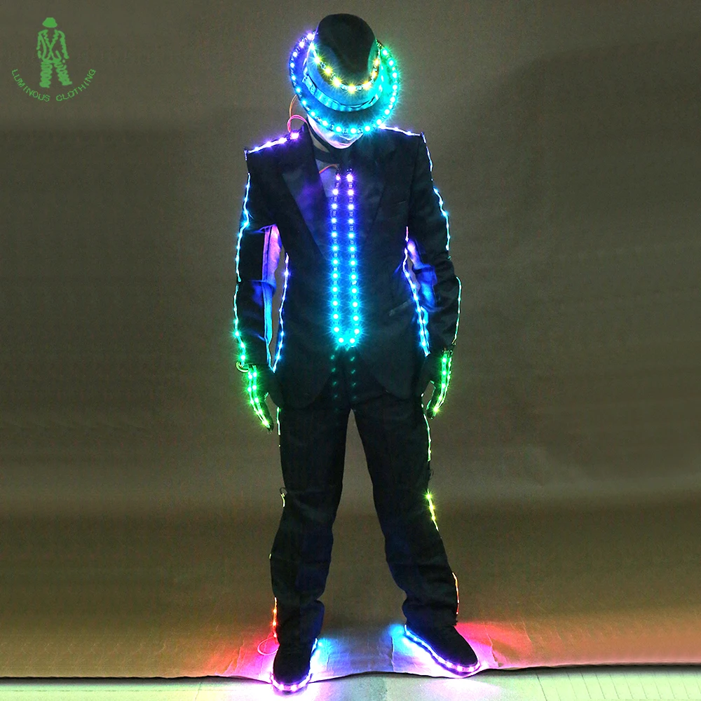 Full Color Led Luminous Performance Party Evening Dress With Light Up