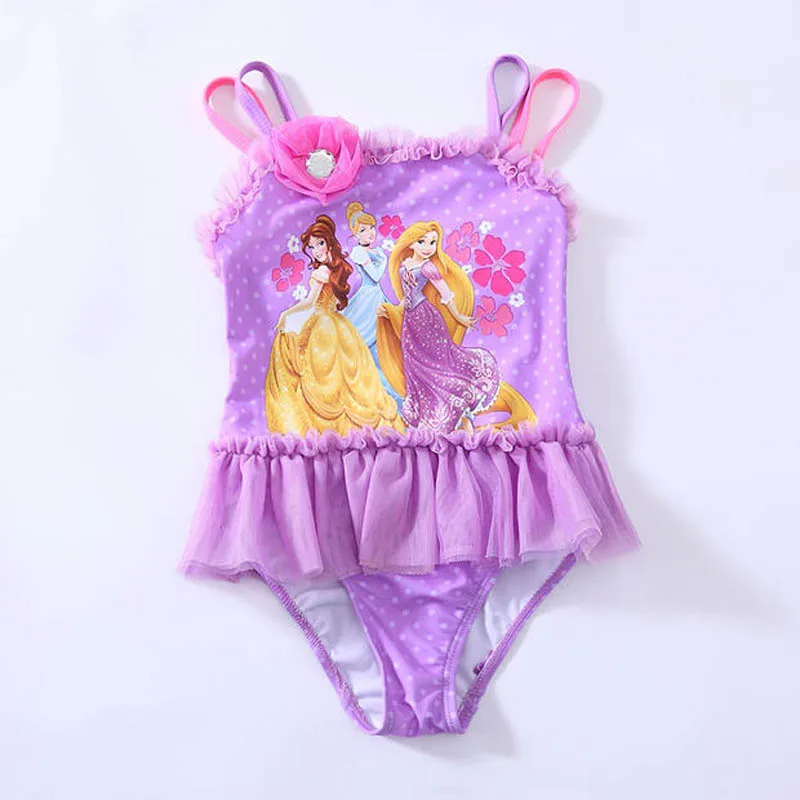 2017 new swimsuit for girls Tangled Princess One Pieces Swimwear Kids ...
