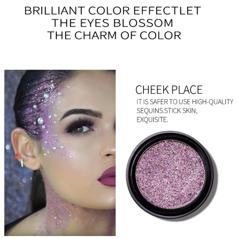 Manooby Sequins Eyeshadow 6Colors Single Palette Illuminator Makeup ...