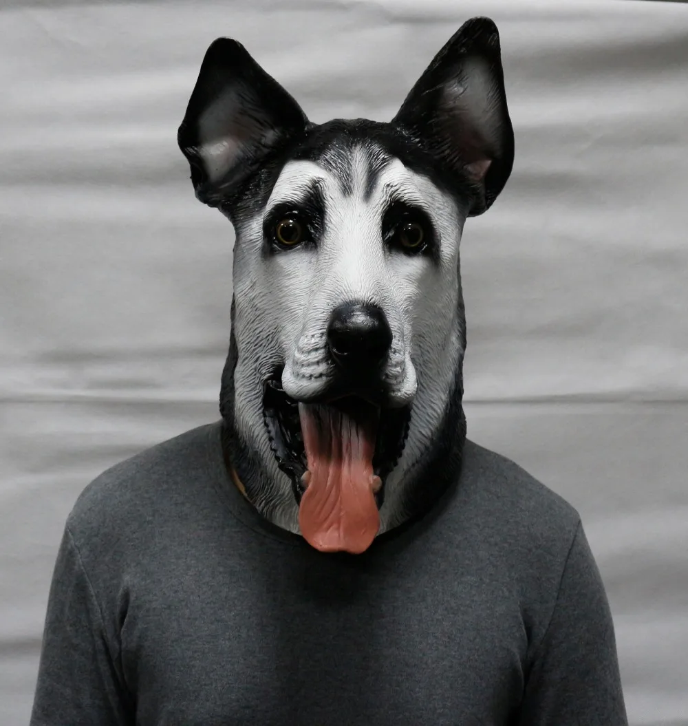 Halloween Siberian Husky Dog Latex Mask Animal Dog Mask Party Cosplay ...