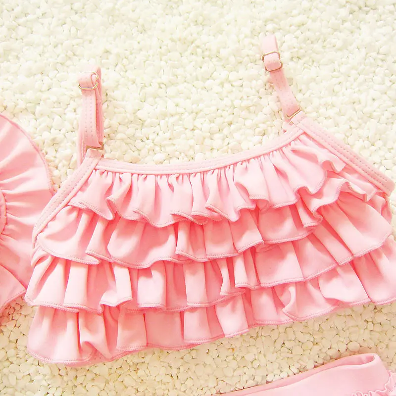 Cute Kids Girls Swimwear Two Pieces Child Swimsuit Ruffle Children ...