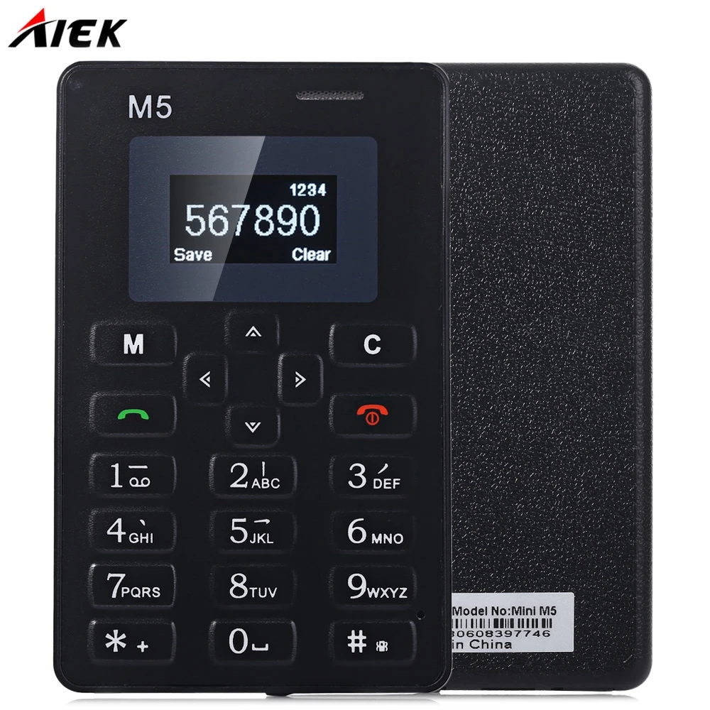Original Colorful Screen AIEK M5 Ultra Thin 4 SIM Card Phone 4.5mm ...