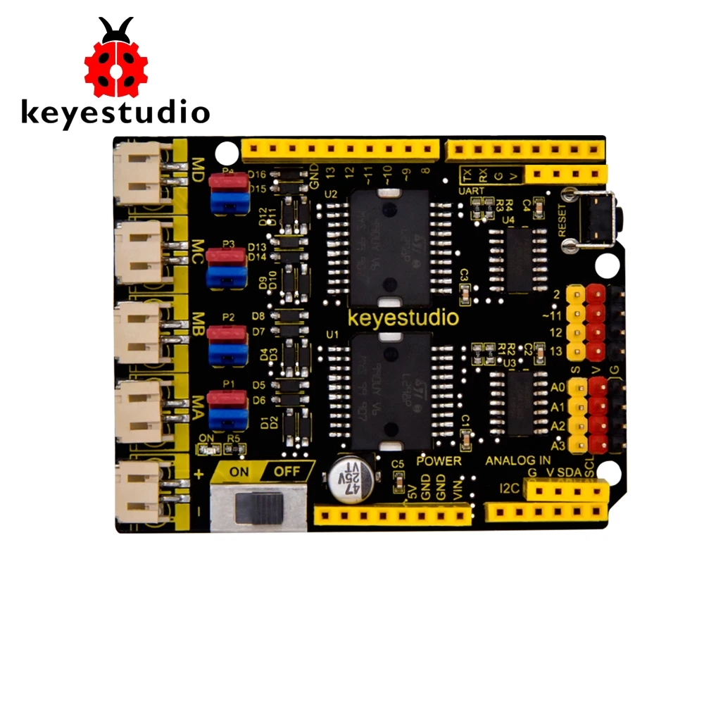 keyestudio 4 Channel L298P Motor Drives Shield V1.0 for Arduino Robot ...