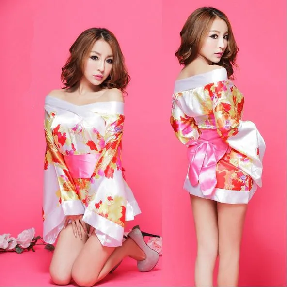 New Japanese Sakura Kimono Sexy Lingerie Cosplay Women Costumes Sex Toys Sexy Underwear Role