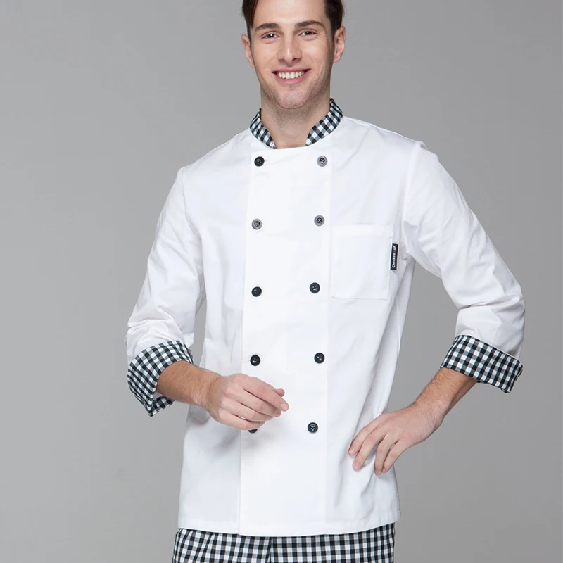 Restaurant Hotel Kithch Chef Coats Jackets Double Breasted Long Sleeves ...