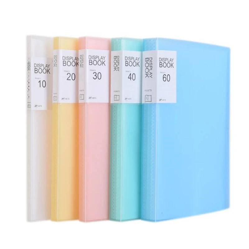 1PC A4 Display Book 40/60 Page Transparent Insert Folder Document ...
