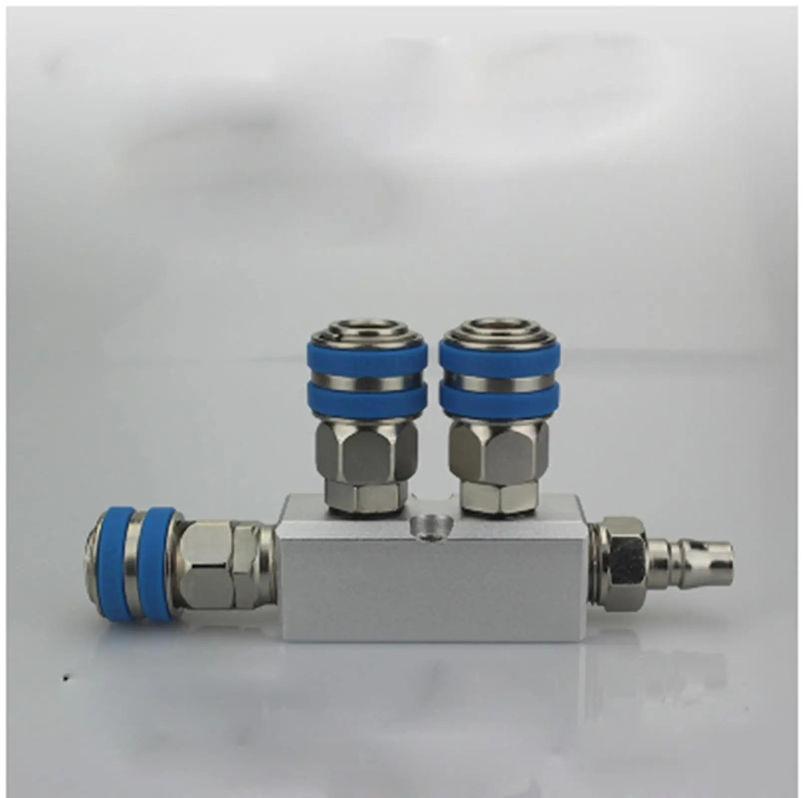 C Type Socket Out 2 Way Pneumatic Air Solid Aluminum Manifold Block ...