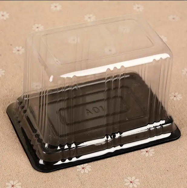 1000PCS Food Grade Disposable Clear Plastic Transparent Cheese Cake ...