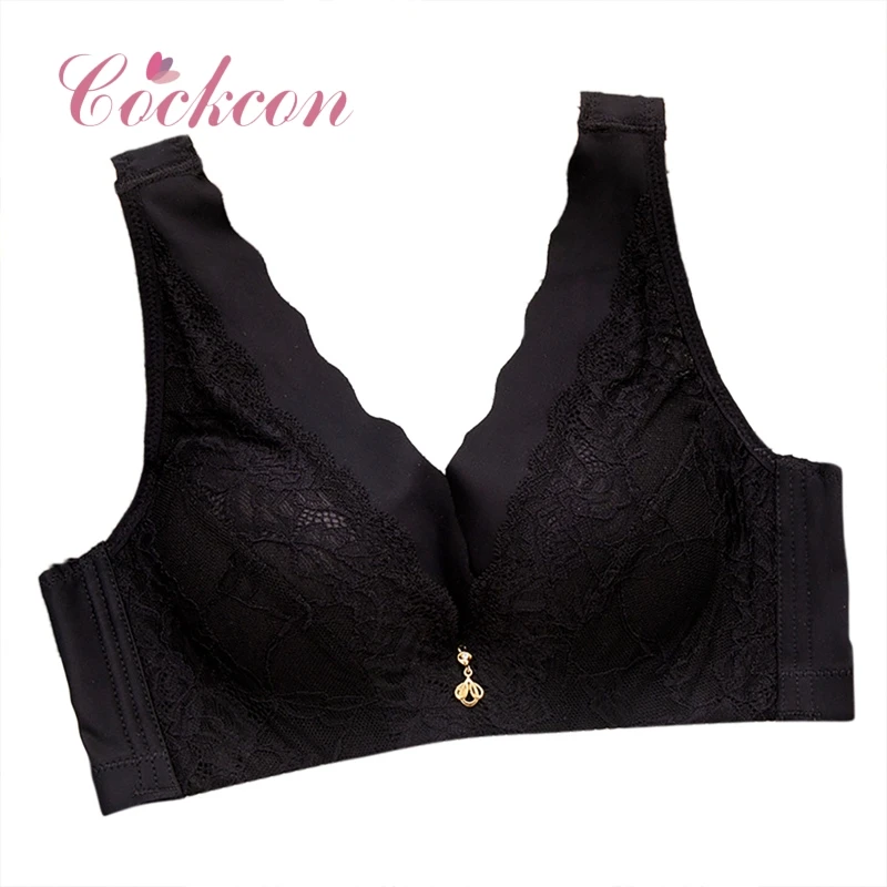 COCKCON Wireless Seamless Padded Bra Women Lace Bralette Femme Sexy Bra ...