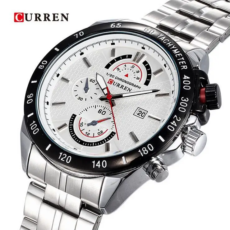 Stainless Steel Quartz Men Watch Current Brand Fashion & Casual Round ...