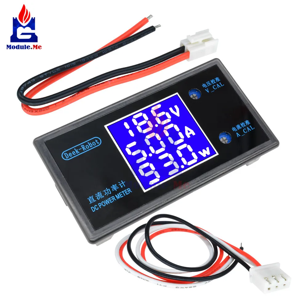 DC 0 50V 0 5A 0 250W 3 LED Digital Voltmeter Ammeter Power Meter ...