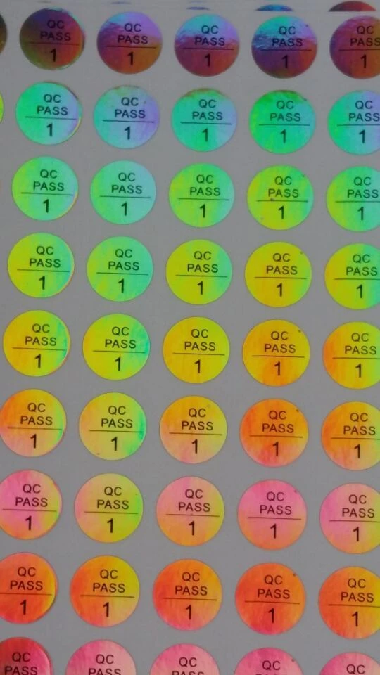 QC PASS, 01 02 03 05, etiqueta láser de calidad a través de pegatinas ...