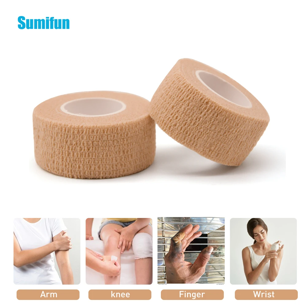 Sumifun 1pcs Self-Adhesive Stretch Bandage Wrap Tape 2.5*450cm Sport ...