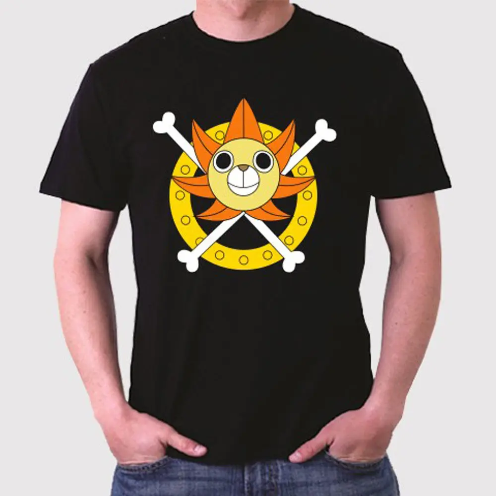 New One Piece Logo Thousand Sunny Go Men's Black T Shirt Size S To 3XL ...