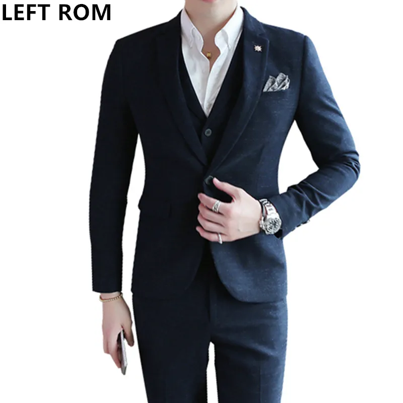 LEFT ROM 2017 Male Autumn and winter Fashion business suit suits man ...