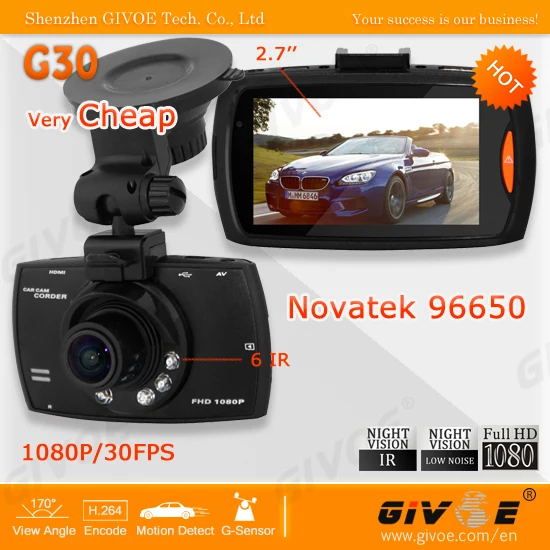Original G30 Full HD 1080P Car DVR Cam Recorder + Novatek 96650 AR0330 ...