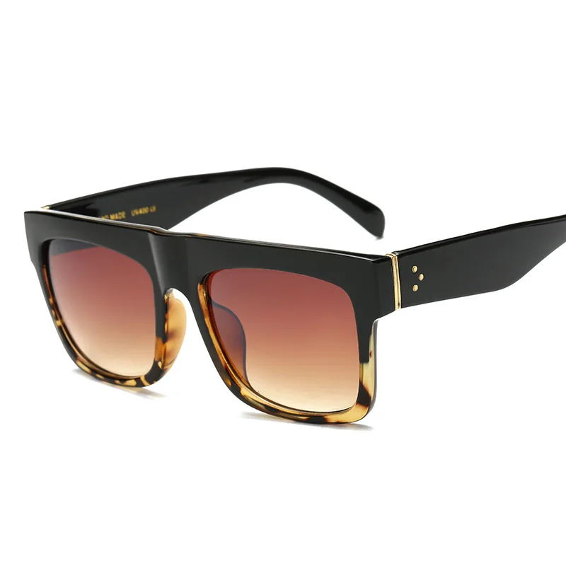 Faramita Brand Thick Frame Rectangle Leopard Vintage Oversized Cowboy ...