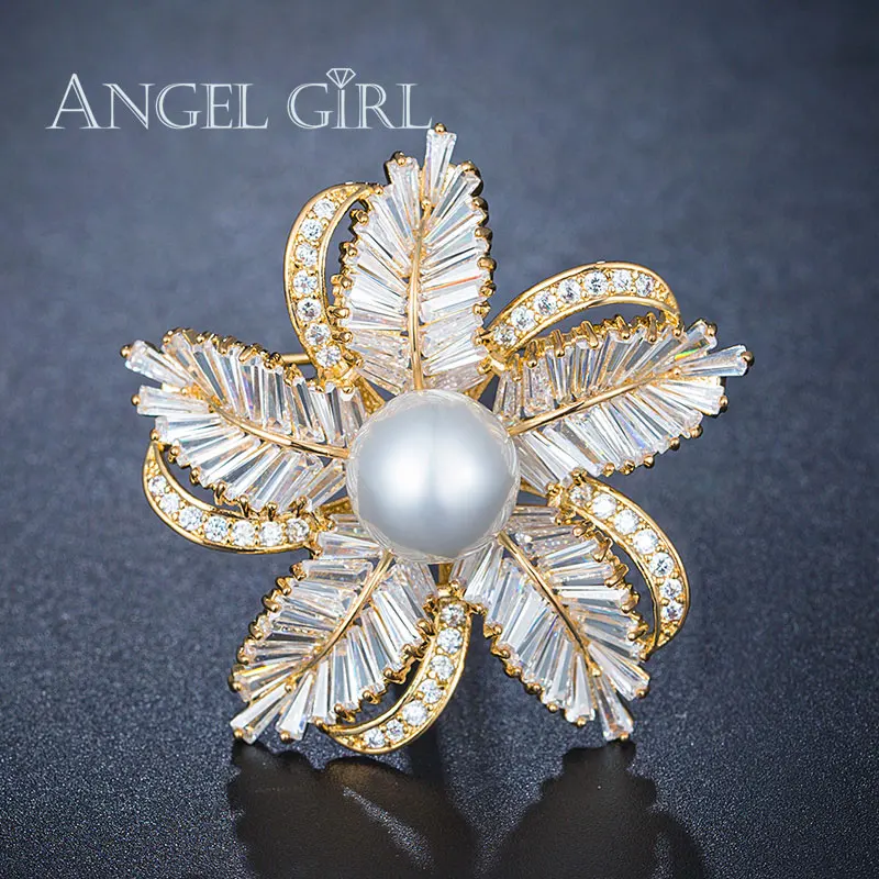 Angel Girl Chinese Fashion Jewelry Brand Gold Color Brooch Pins With A ...