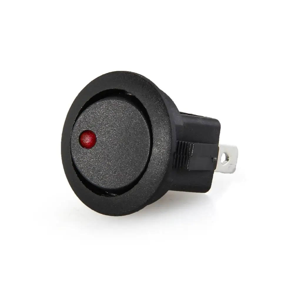 Mini Round Red light color LED Rocker Indicator push button Switch 3 ...