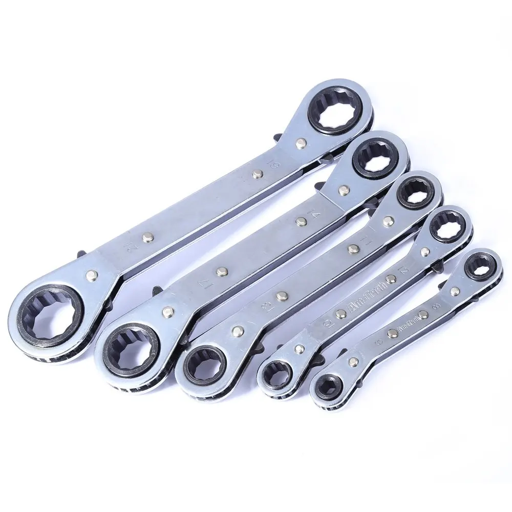 8 Size Metric Offset Ring Double Box Socket Wrench Spanner Ratchet ...