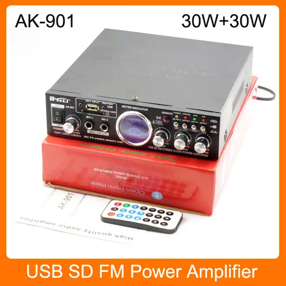 Teli Ak-901 Usb Sd Fm Audio Amplifier With Meter Indicator And Remote ...